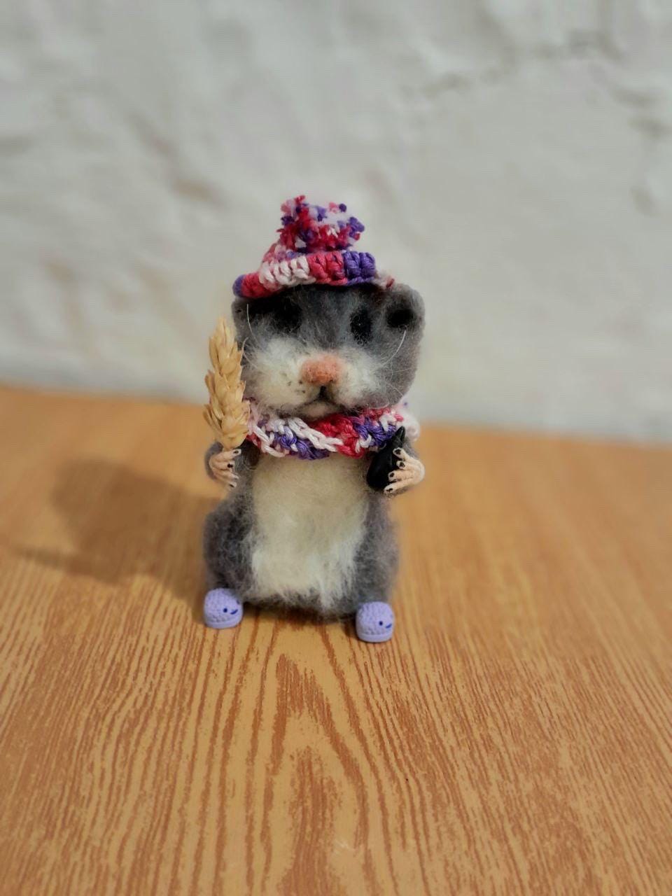 Felted Little Hamster With Grain - Etsy