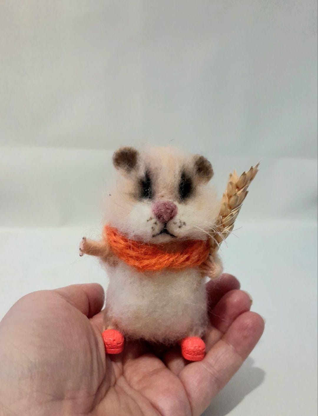 Felted Little Hamster With Grain - Etsy