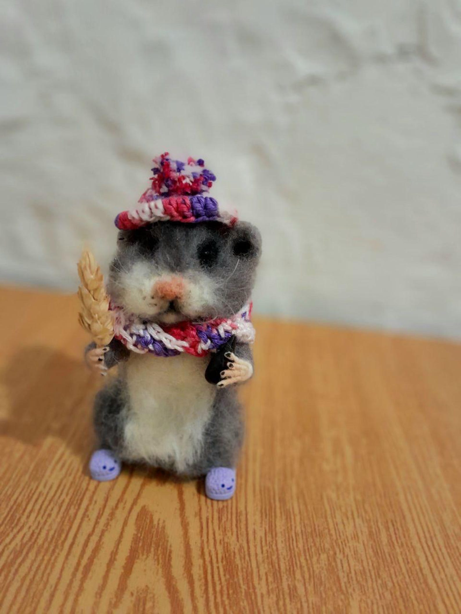 Felted Little Hamster With Grain - Etsy