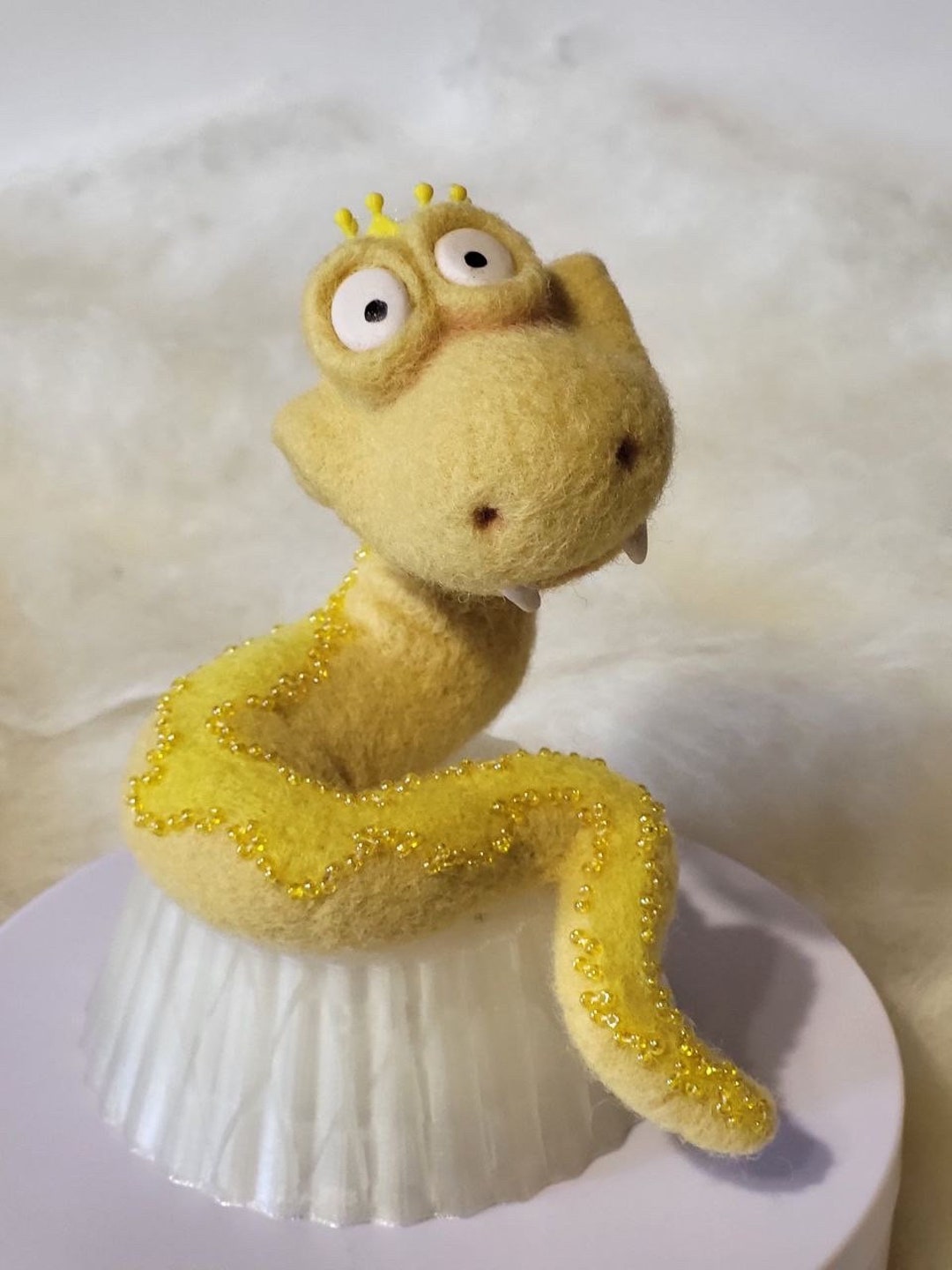 Snake King of Snakes Needle Felted, 2025 Year’s Symbol. Gift for Friend ...