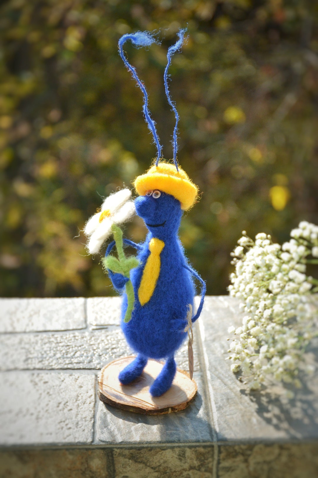 Needle Felted Cockroach Toy Felted Cockroach With Flower Toy - Etsy