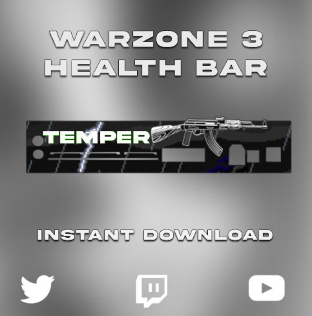 Animated Warzone 3 WZ3 Health Bar for Livestreaming Twitch, Youtube and ...
