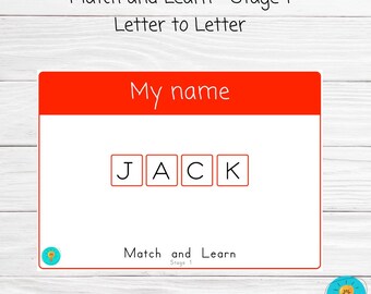 Match and Learn Personalised Name board preschool activities for kids ...