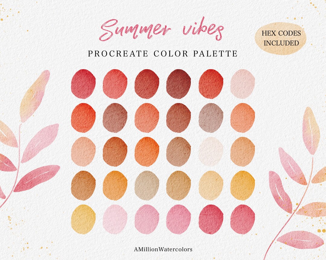 Summer Colors Procreate Palette Color Bundle Procreate Palette iPad ...
