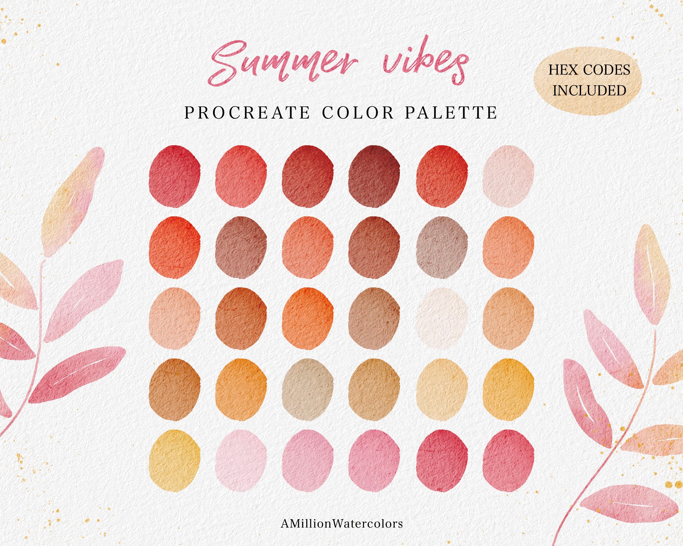 Summer Colors Procreate Palette Color Bundle Procreate Palette iPad ...