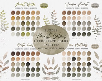 Procreate Color Palette Boho Mushroom Forest Swatches Neutral Colors 30 ...