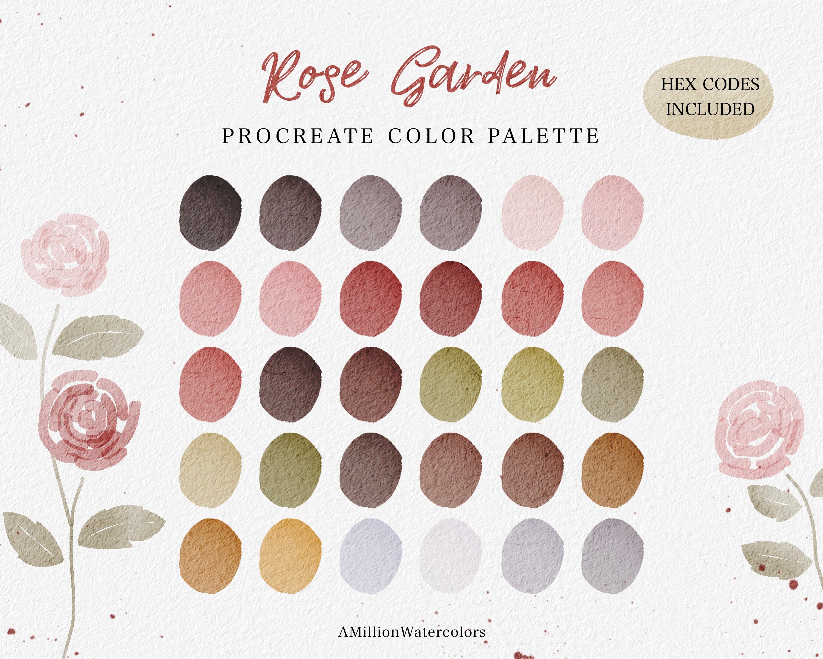 Red Procreate Color Palette Green Color Scheme Boho Procreate Color ...