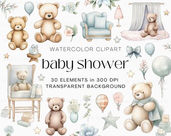 Watercolor Clipart Baby Shower Baby Monthly Milestone Cliparts Newborn ...