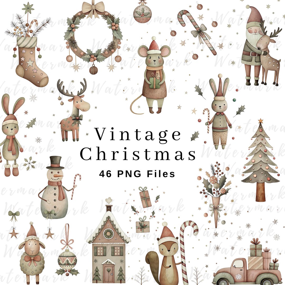 Winter Clipart, Christmas Watercolor Clip Art, Christmas Clipart ...