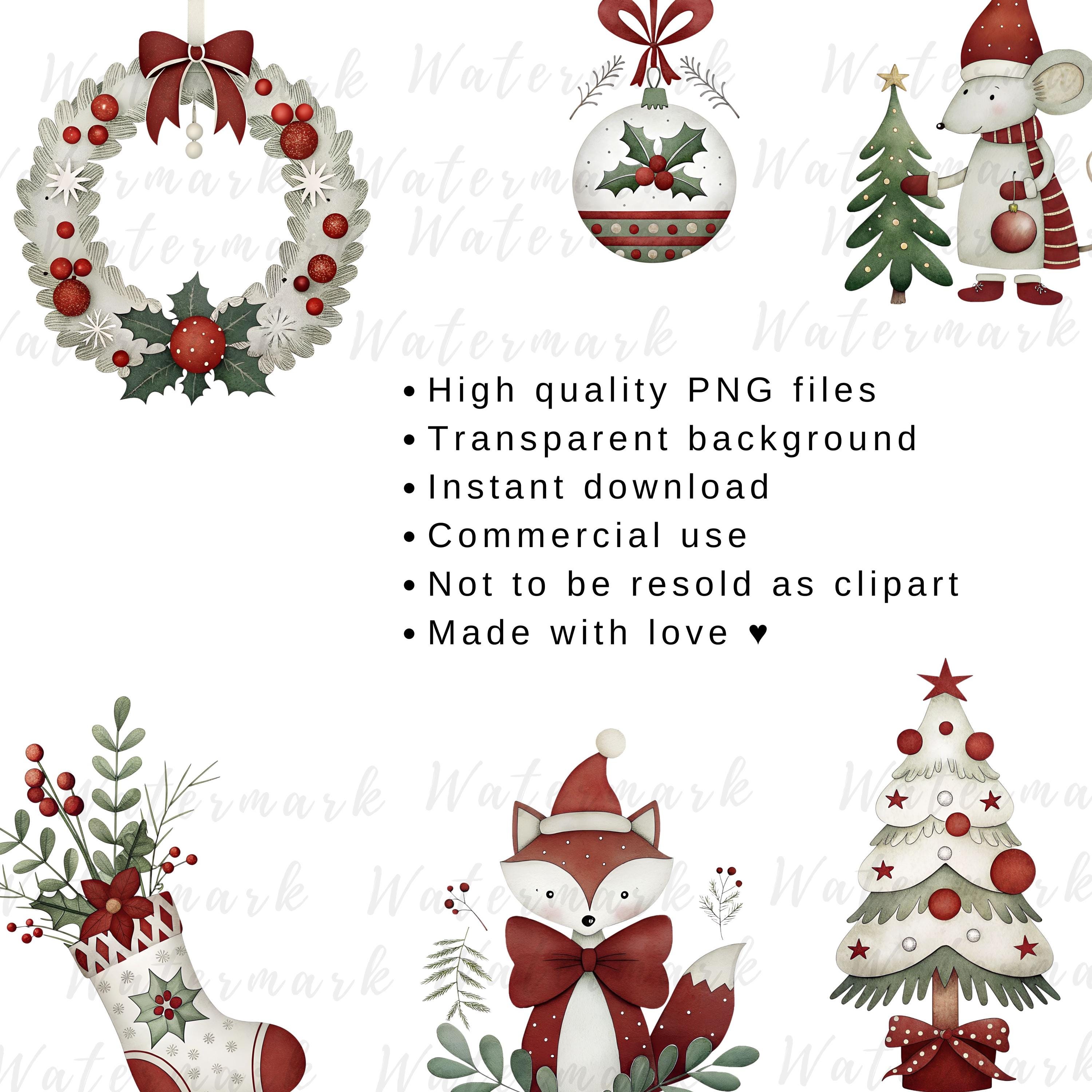 Holidays Clipart, Christmas Clipart, Christmas PNG, Clipart Commercial ...