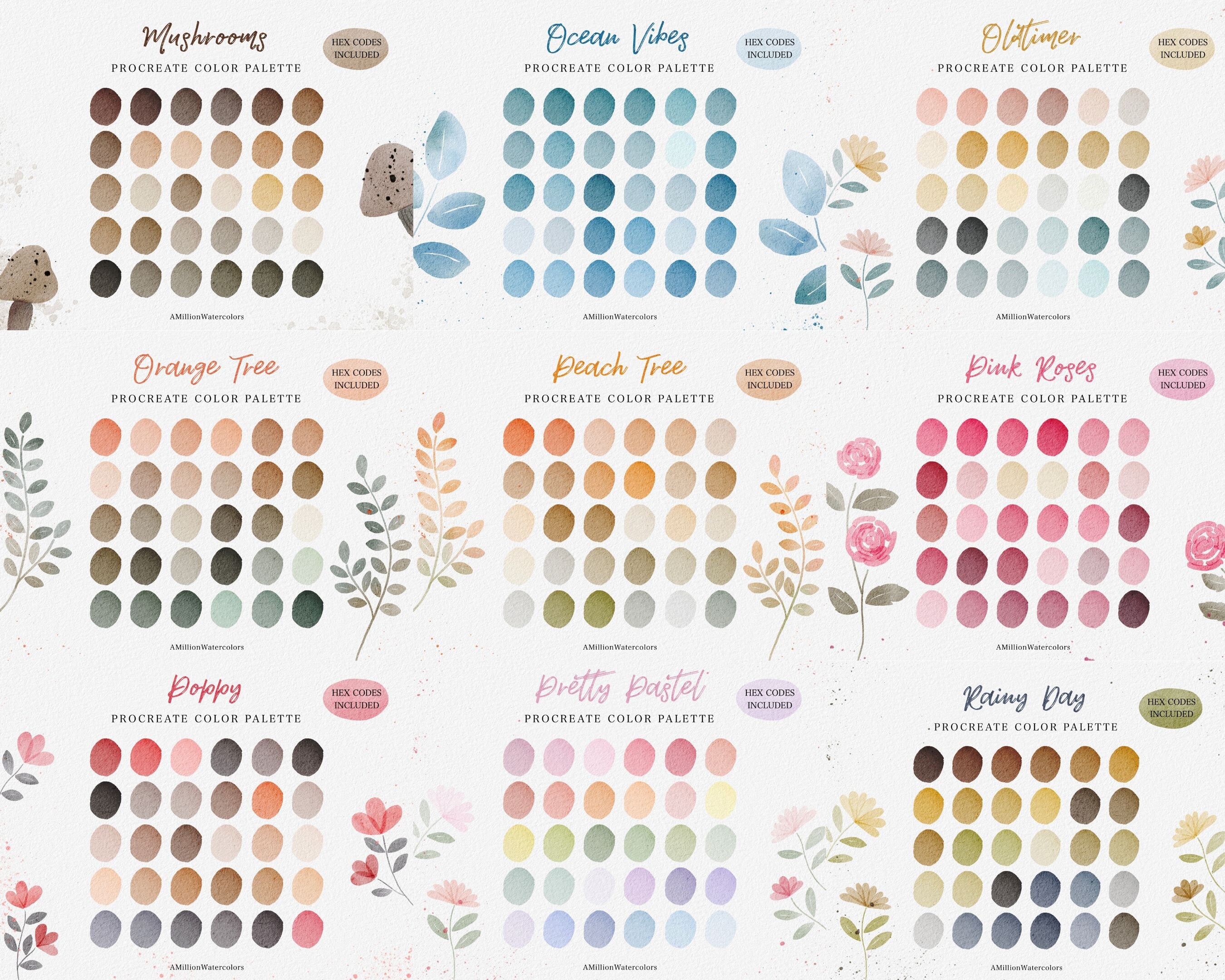 Procreate Color Palette Swatches Palette Bundle Color Palette Procreate