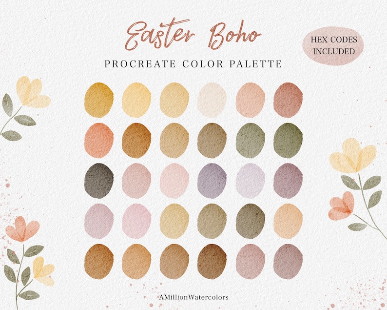 Boho Easter Color Palette Procreate Pastel Color Bundle Boho iPad ...