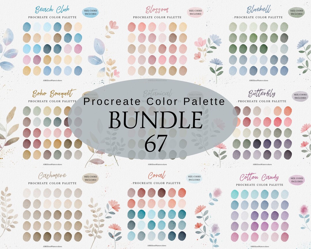 Procreate Color Palette Swatches Palette Bundle Color Palette Procreate Art Ipad Illustration Etsy