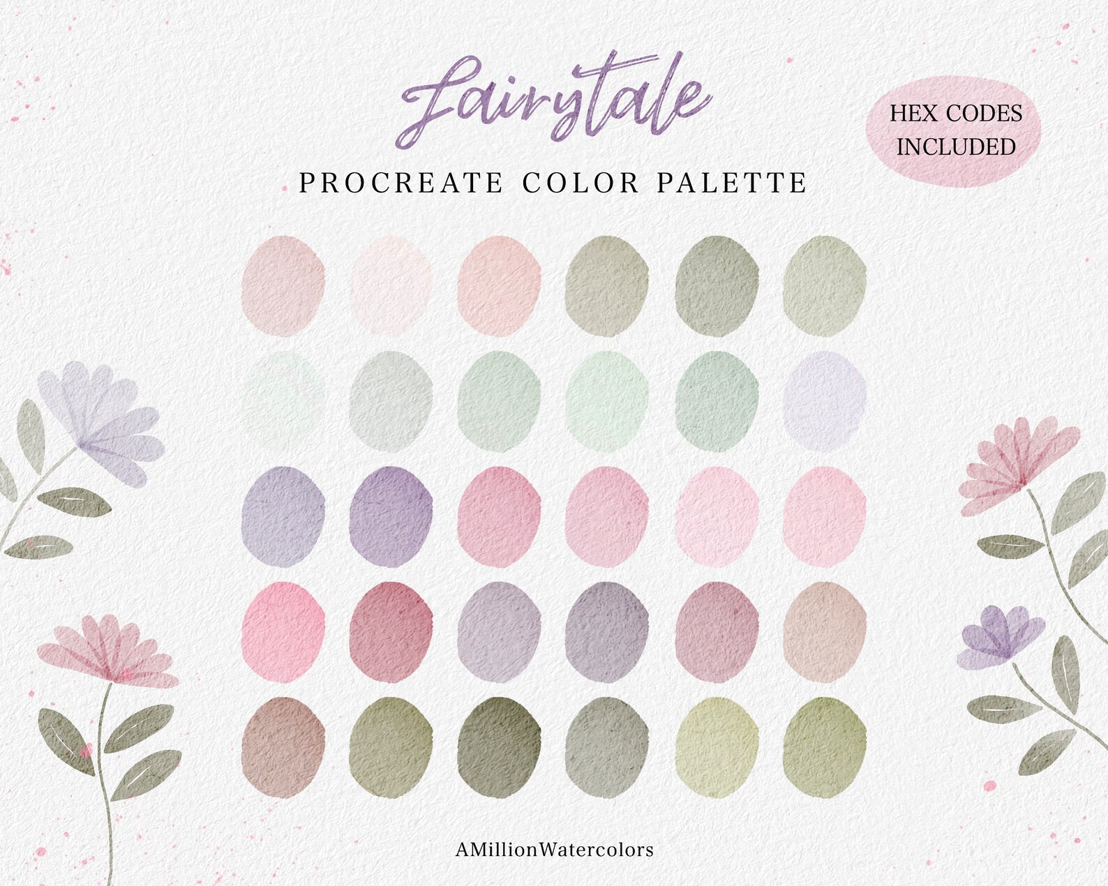 Pastel Procreate Color Palette Spring Bundle Pink Green Colors iPad ...