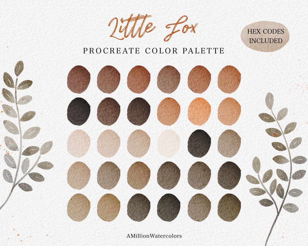 Brown Procreate Color Palette Green Color Scheme Foliage Watercolor ...