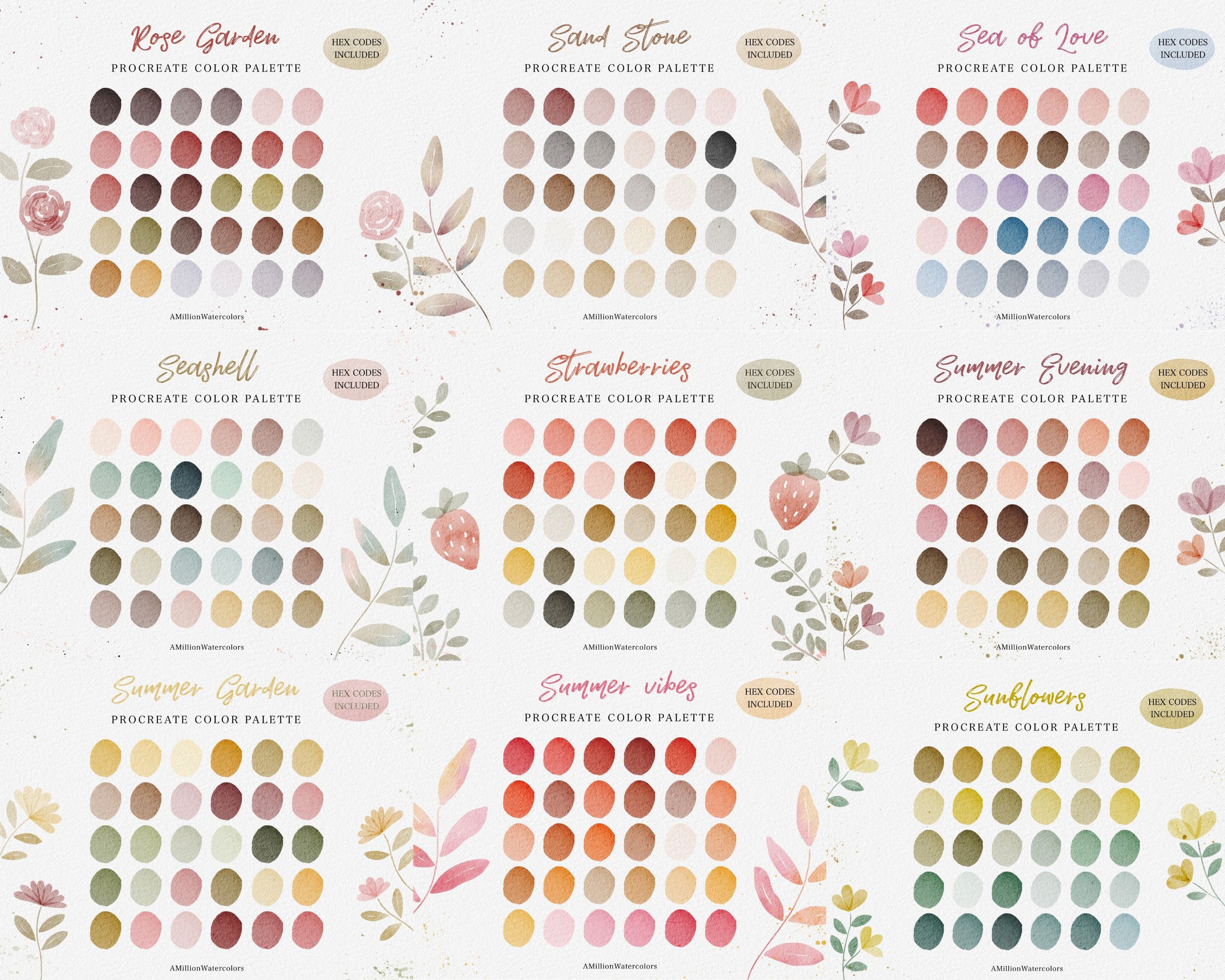 Procreate Color Palette Swatches Palette Bundle Color Palette Procreate