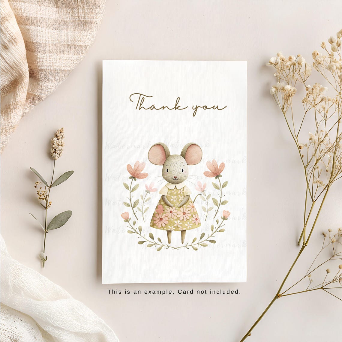 Mouse Clipart Watercolor, Nursery Clipart Bundle, Digital PNG Files ...