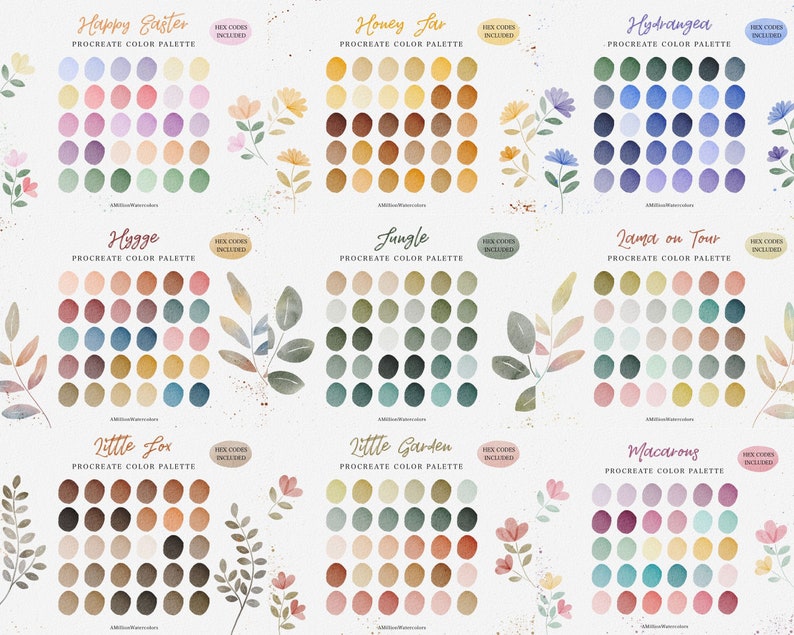 Procreate Color Palette Swatches Palette Bundle Color Palette Procreate Art Ipad Illustration Etsy