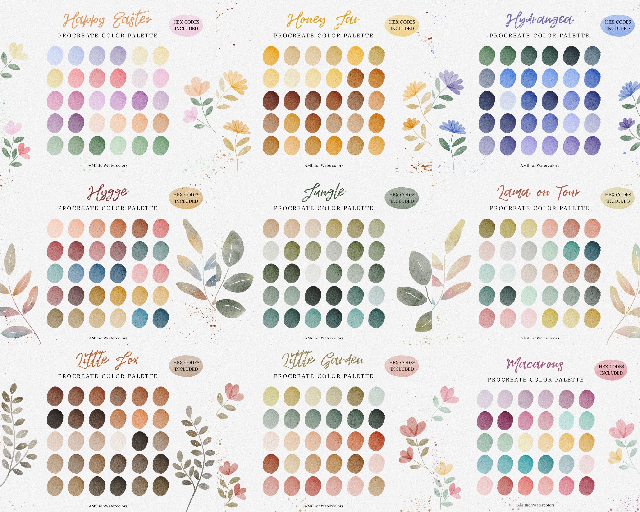 Procreate Color Palette Swatches Palette Bundle Color Palette Procreate