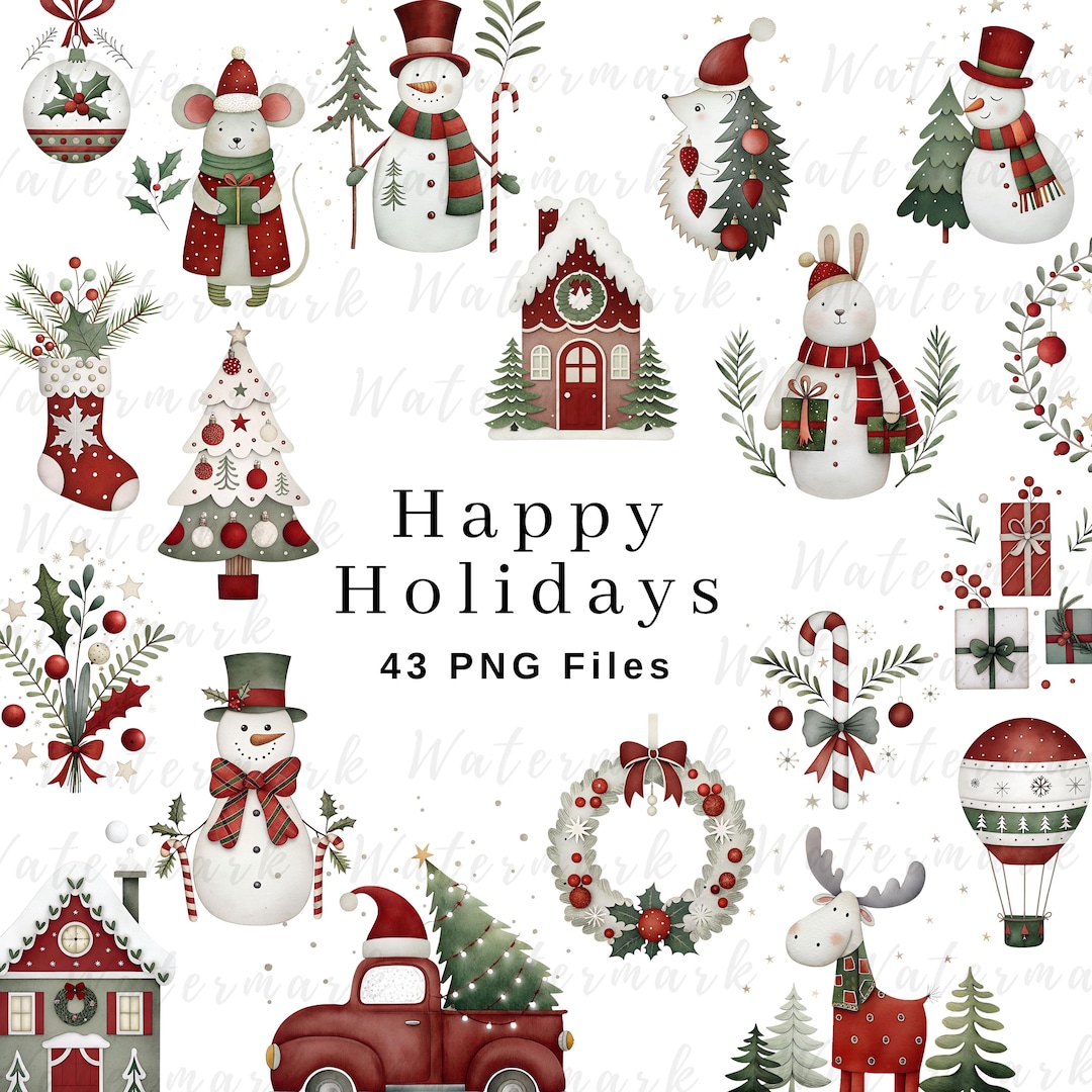 Holidays Clipart, Christmas Clipart, Christmas PNG, Clipart Commercial ...