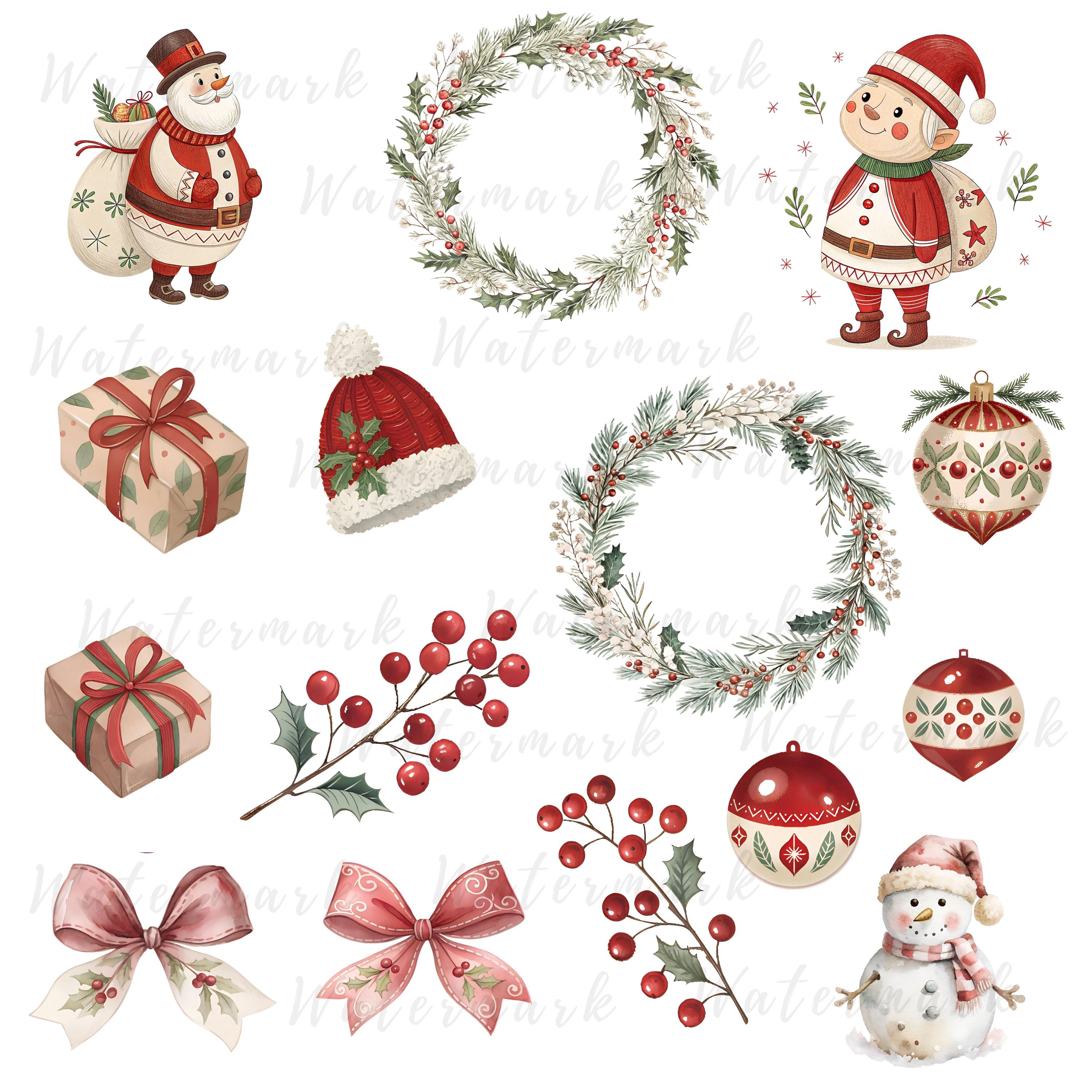 Merry Christmas, Winter Clipart, Christmas Watercolor Clip Art ...