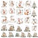 Whimsical Christmas Clipart, Christmas Watercolor Clip Art, Christmas ...