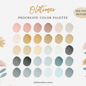 Vintage Procreate Color Palette Gallery Boho Color Scheme Watercolor ...