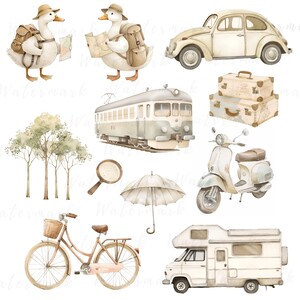 Animal Traveler Clipart, Cute Animals PNG, Watercolor Animals ...