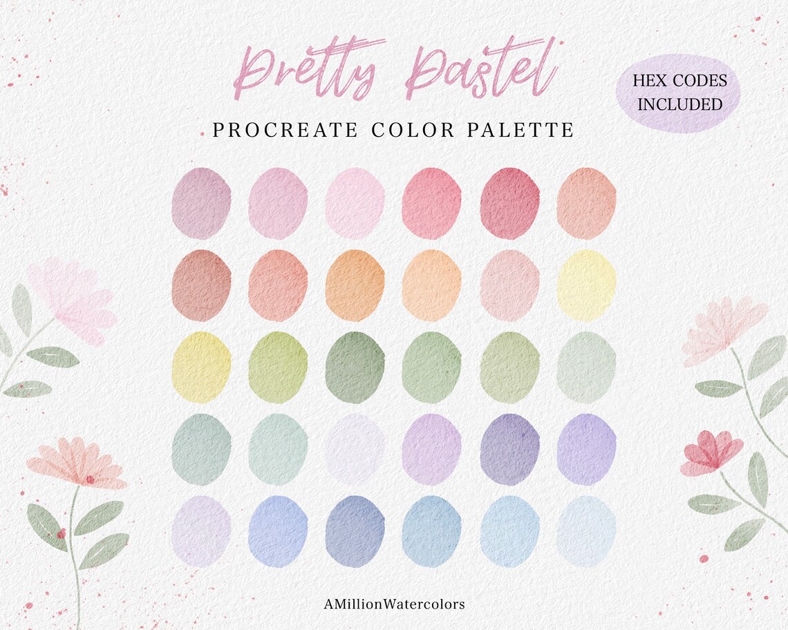 Pastel Procreate Color Palette Pink Green Color Scheme Purple Color ...