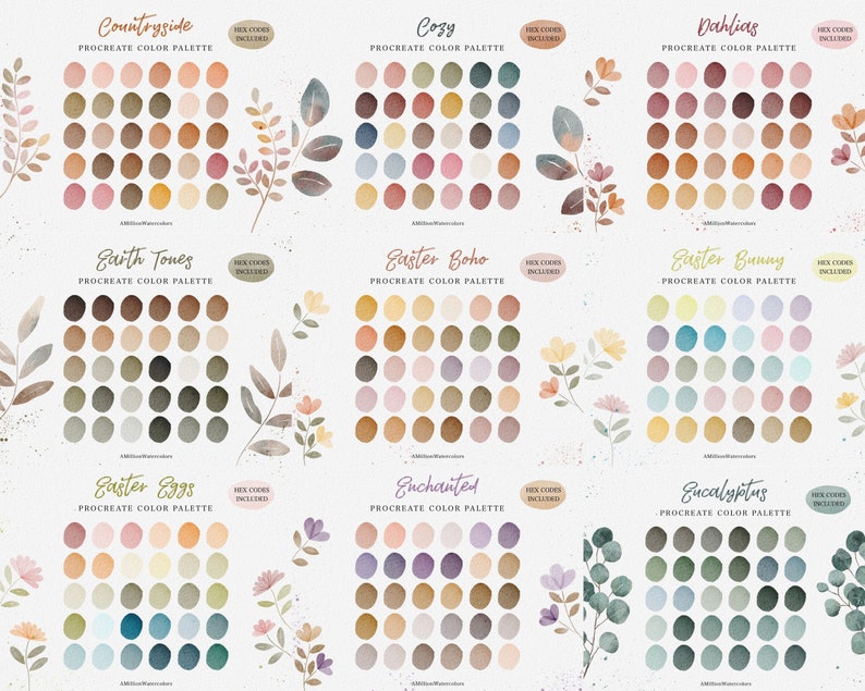 Procreate Color Palette Swatches Palette Bundle Color Palette Procreate