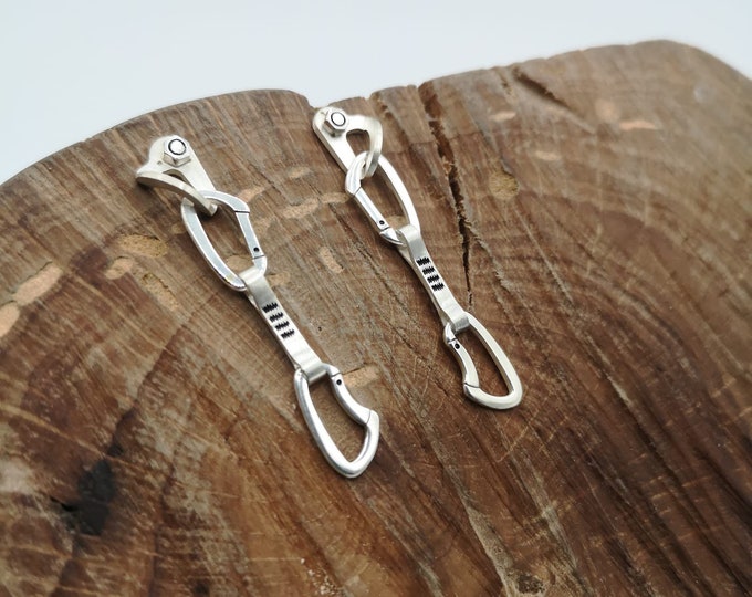 Earrings Quickdraw Carabiner Climber in Silver 925 - Etsy