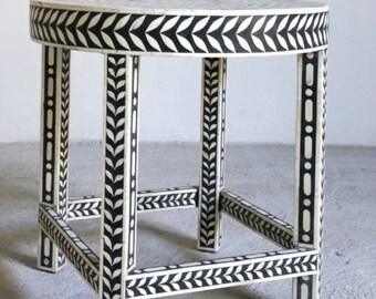 Bone Inlay End Table | Etsy
