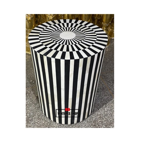 Inlay Wood Side Table - Etsy