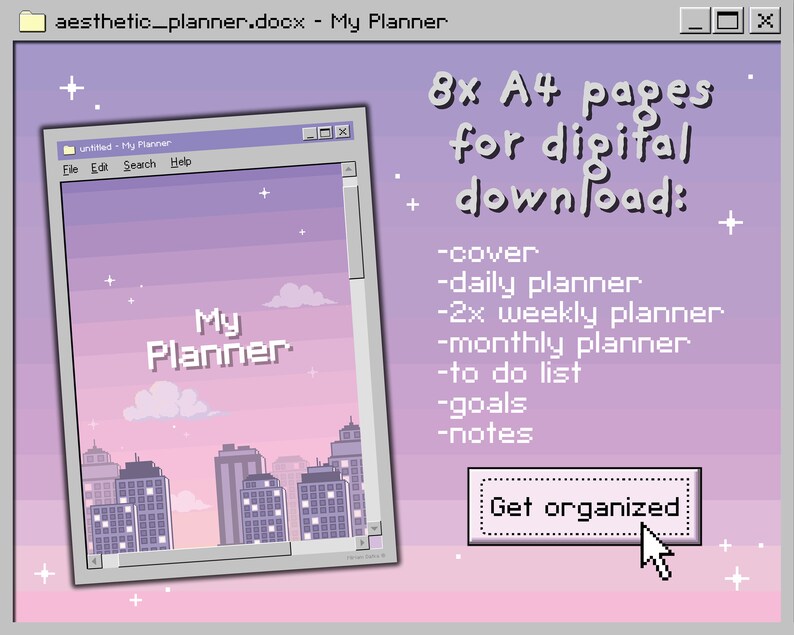 Pixel Art Planner Printable (A4/A5 Digital Download) - Etsy