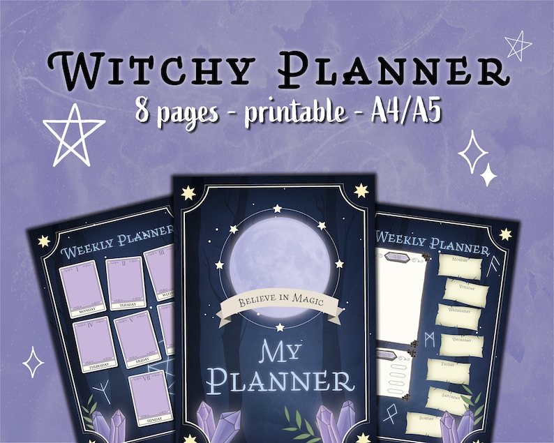 Witchy Planner Printable A4 Magical Organizer - Etsy