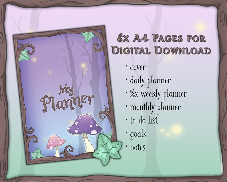 Enchanted Forest Planner Printable A4 PDF - Etsy UK