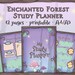 Enchanted Forest Study Planner Printable A4 PDF Organizer for School ...