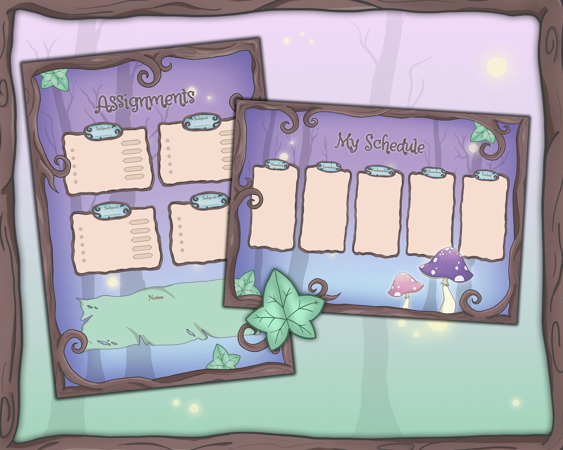 Enchanted Forest Study Planner Printable A4 PDF Organizer for School ...