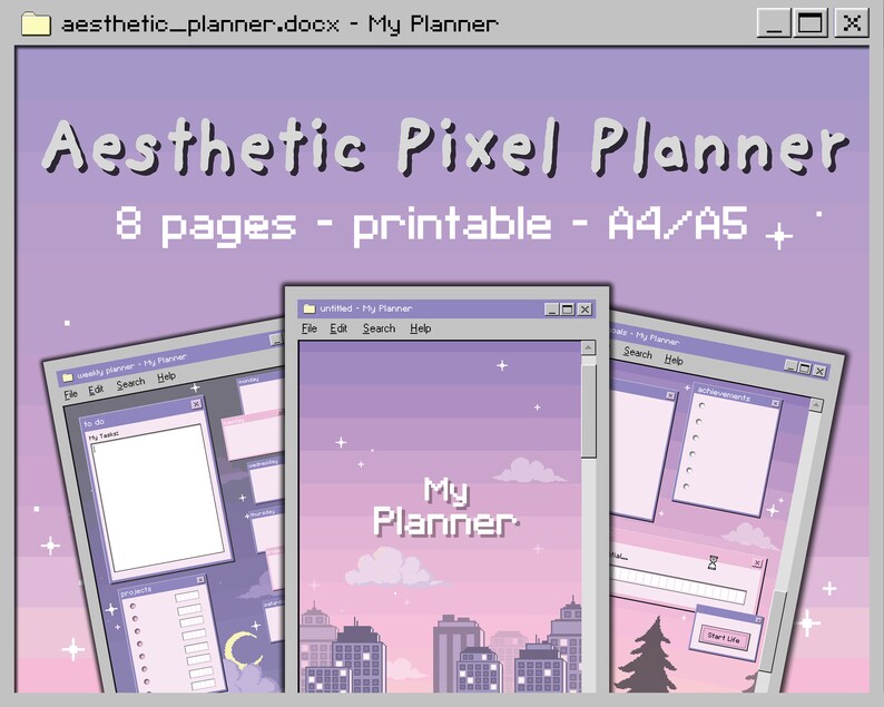 Pixel Art Planner Printable (A4/A5 Digital Download) - Etsy
