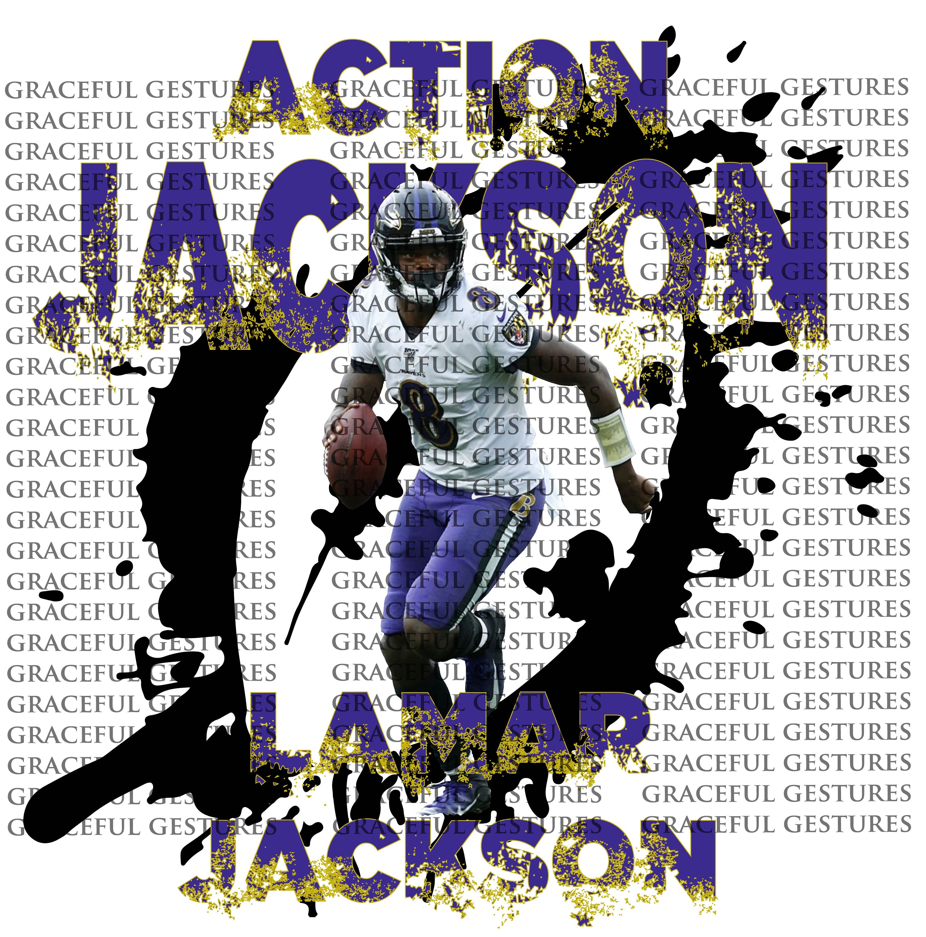 Lamar Jackson Digital Image for ALL Printable (DTG, DTF, Sublimation ...