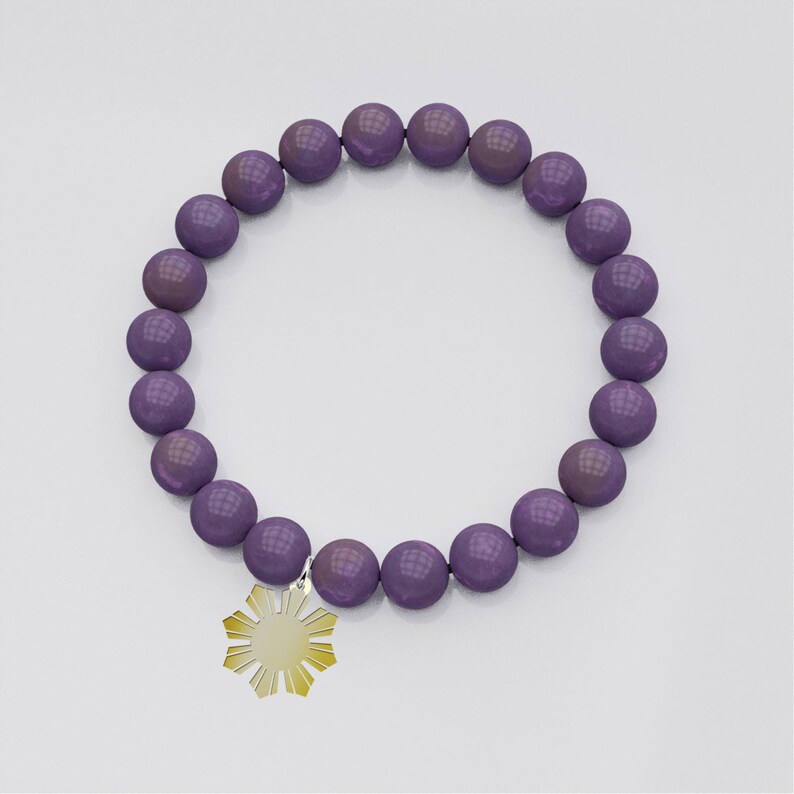 Philippines Golden Sun Beaded Bracelet, Philippines Flag Bracelet ...