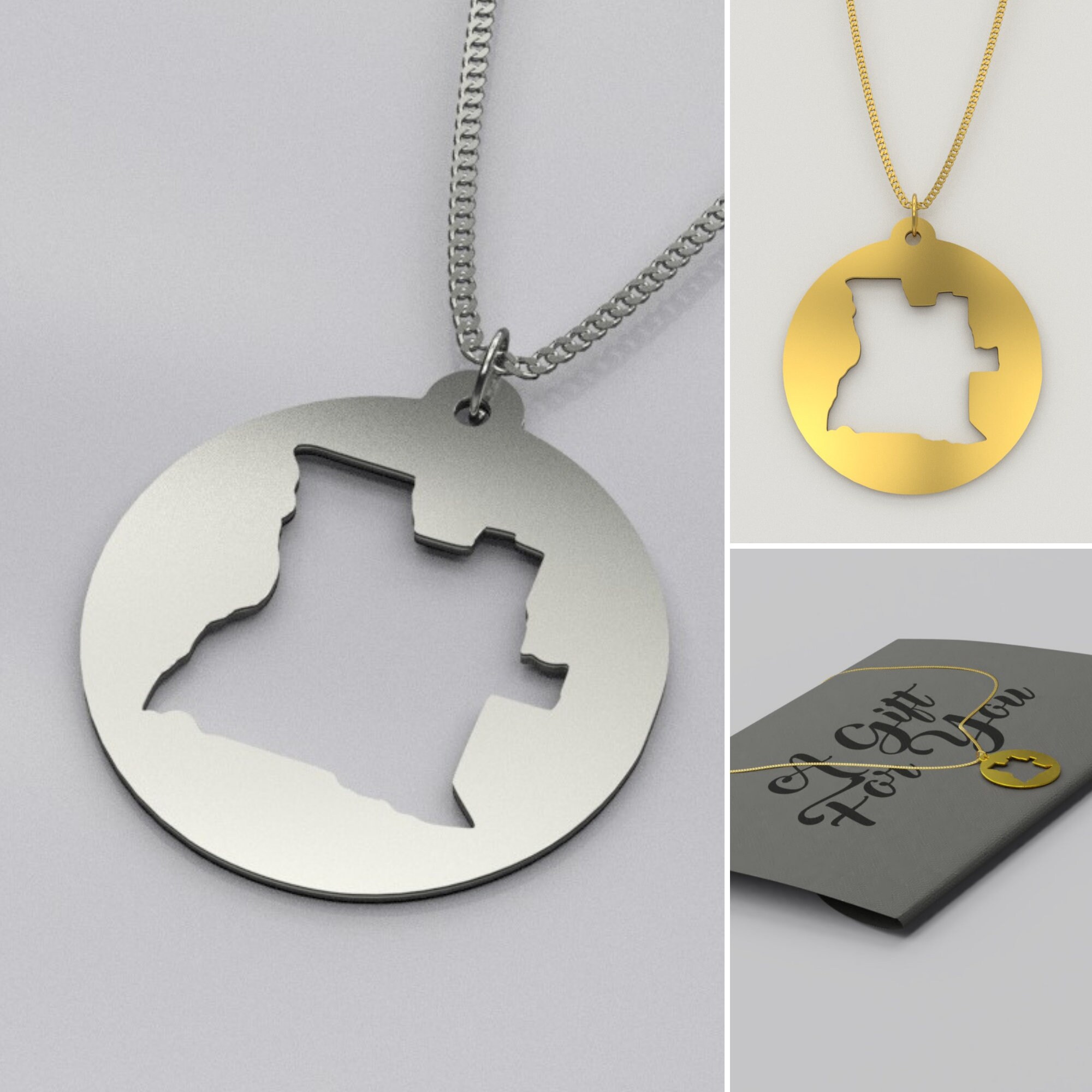 Angola Necklace Angolan Flag Angola Map Angola Necklace Men Women ...