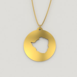 Zimbabwe Necklace, Zimbabwe Flag, Zimbabwe Map, Zimbabwe Pendant ...