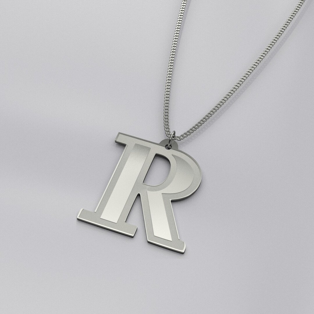 Silver Letter R Necklace, Initial Necklace, Personalised Jewellery ...