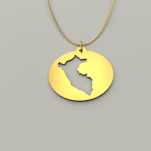 Peru Necklace, Peru Map Necklace, Peruvian Necklace - Etsy