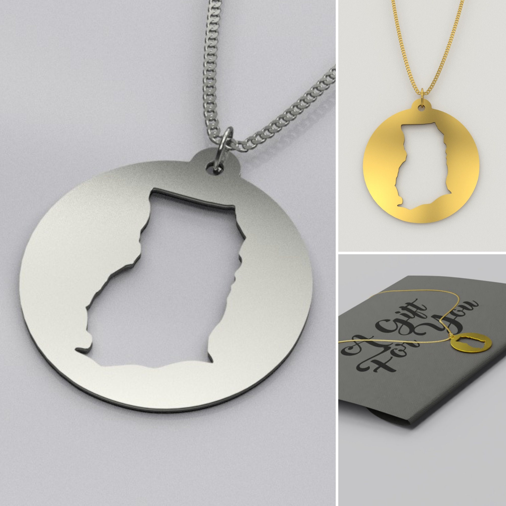 Ghana Necklace - Ghanaian Flag - Ghana Map - Ghana Necklace Men Women ...