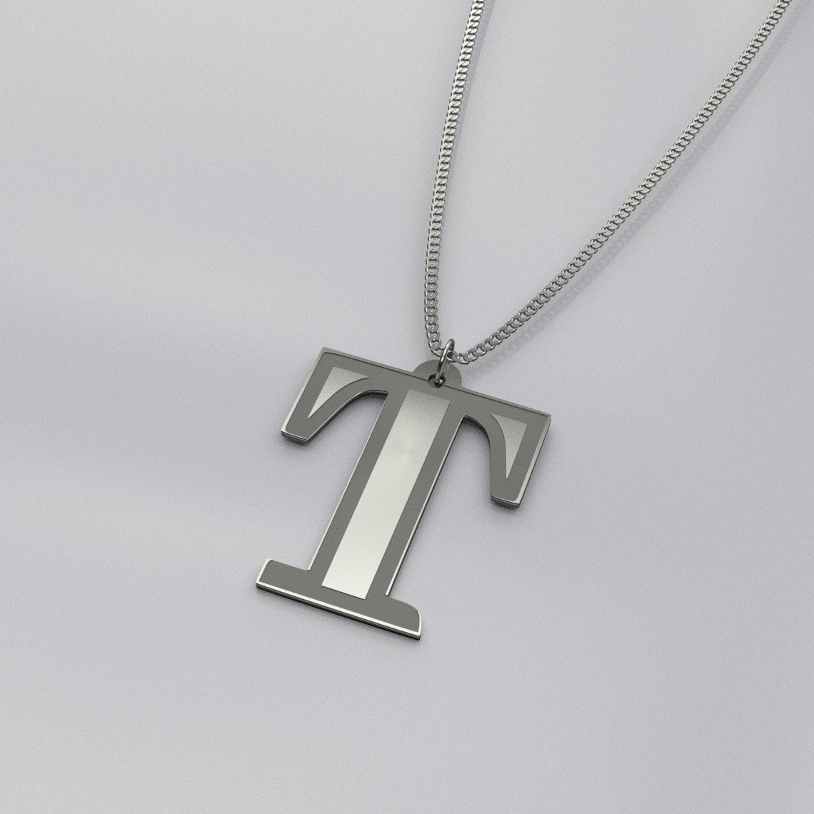 Silver Letter T Necklace Initial Necklace Personalised - Etsy UK