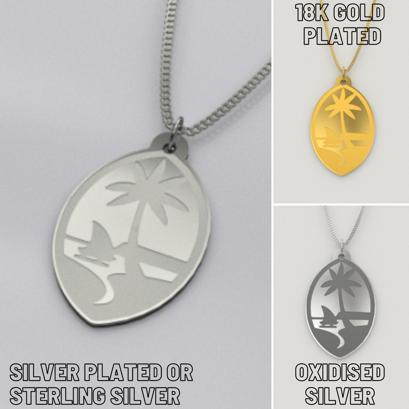 Guam Necklace, Dainty Guam Flag Pendant - Etsy