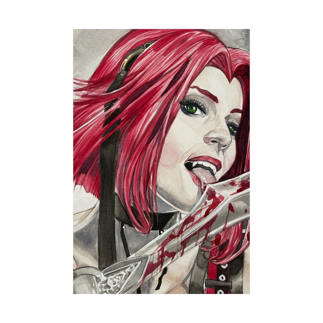 POSTERS, Damphyr Vampire, Watercolor Illustration, Melonsandcurves ...
