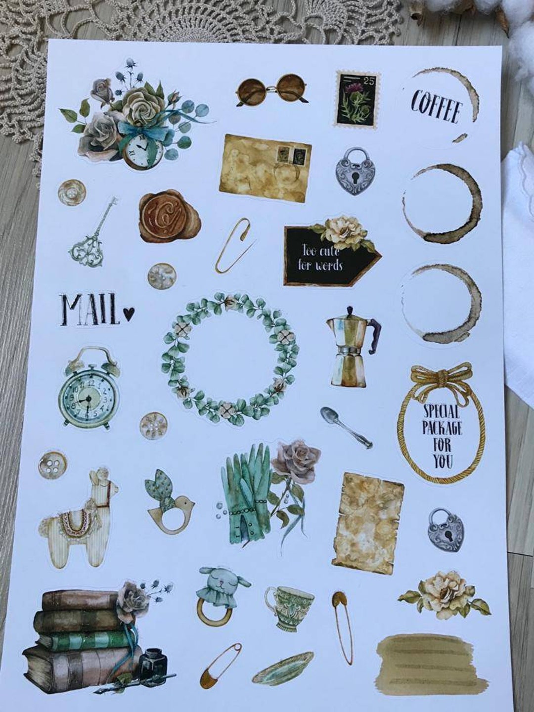 Embossed Sticker Sheet With Over 30 Stickers - Etsy